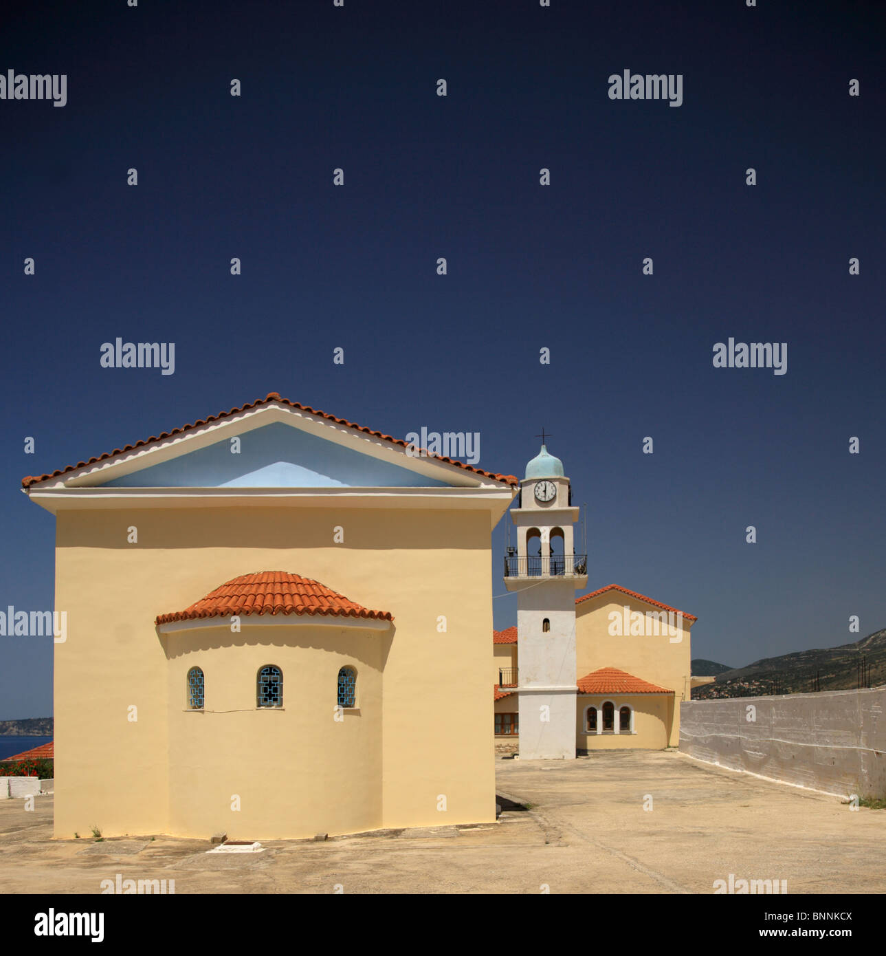 New modern church in Kefalonia Greece Stock Photo - Alamy
