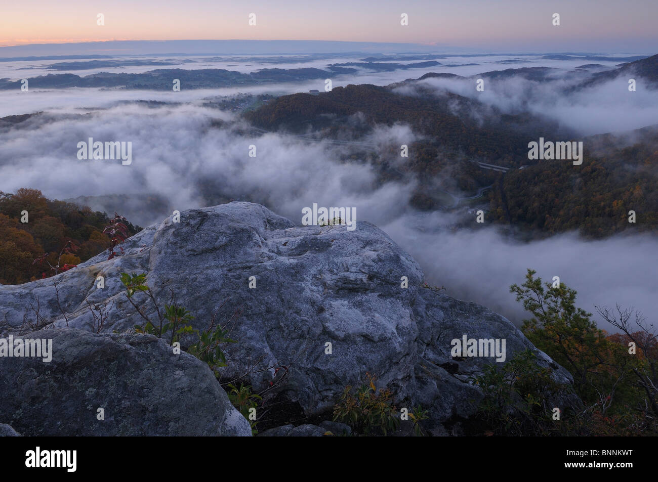 Sunrise Pinnacle Overlook Fog Cumberland Gap National Historic Park ...