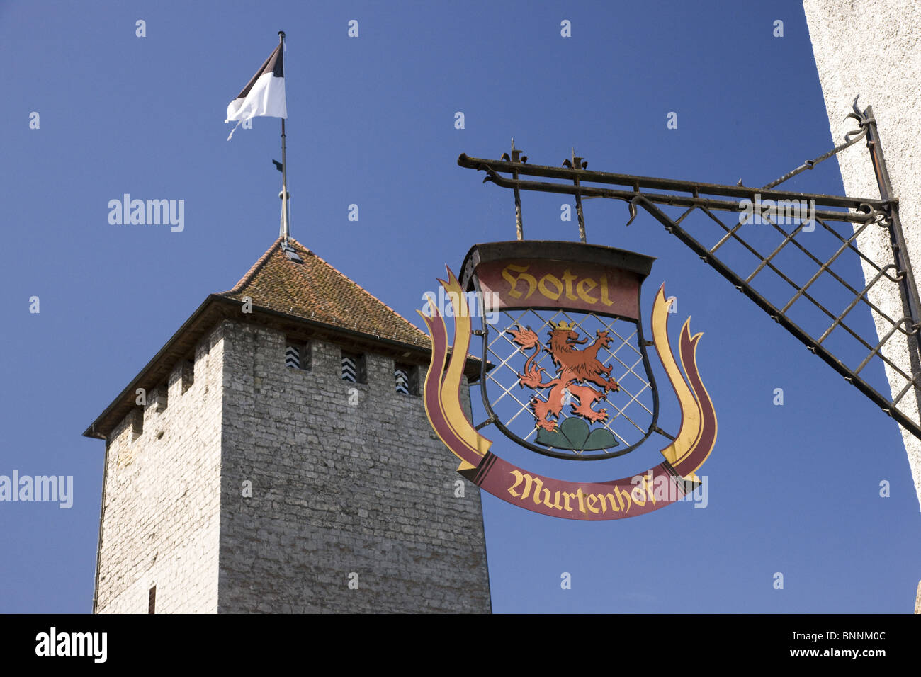 Switzerland swiss Murten restaurant hotel hotel Murtenhof town city ...