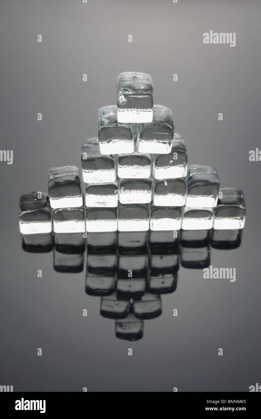 Pyramid Formed by Ice Cubes Stock Photo - Alamy