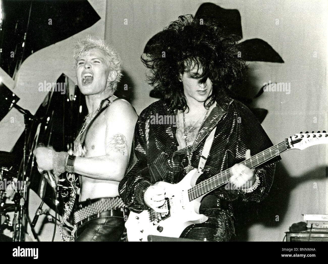 BILLY IDOL - UK rock singer with guitarist Steve Strange about 1985 ...
