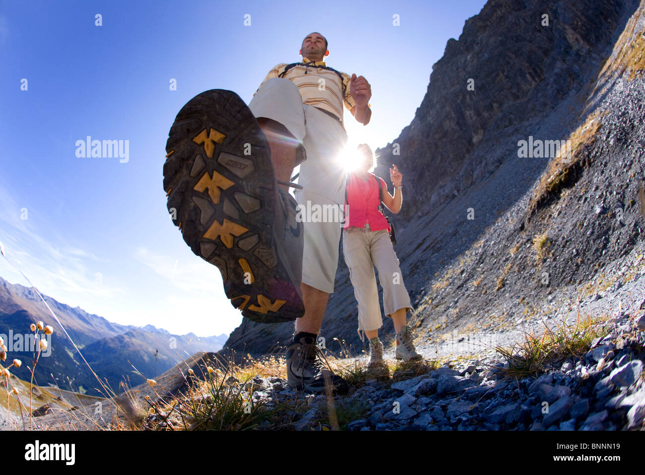 Switzerland swiss walk hike pair couple scenery two Davos foot frog ...