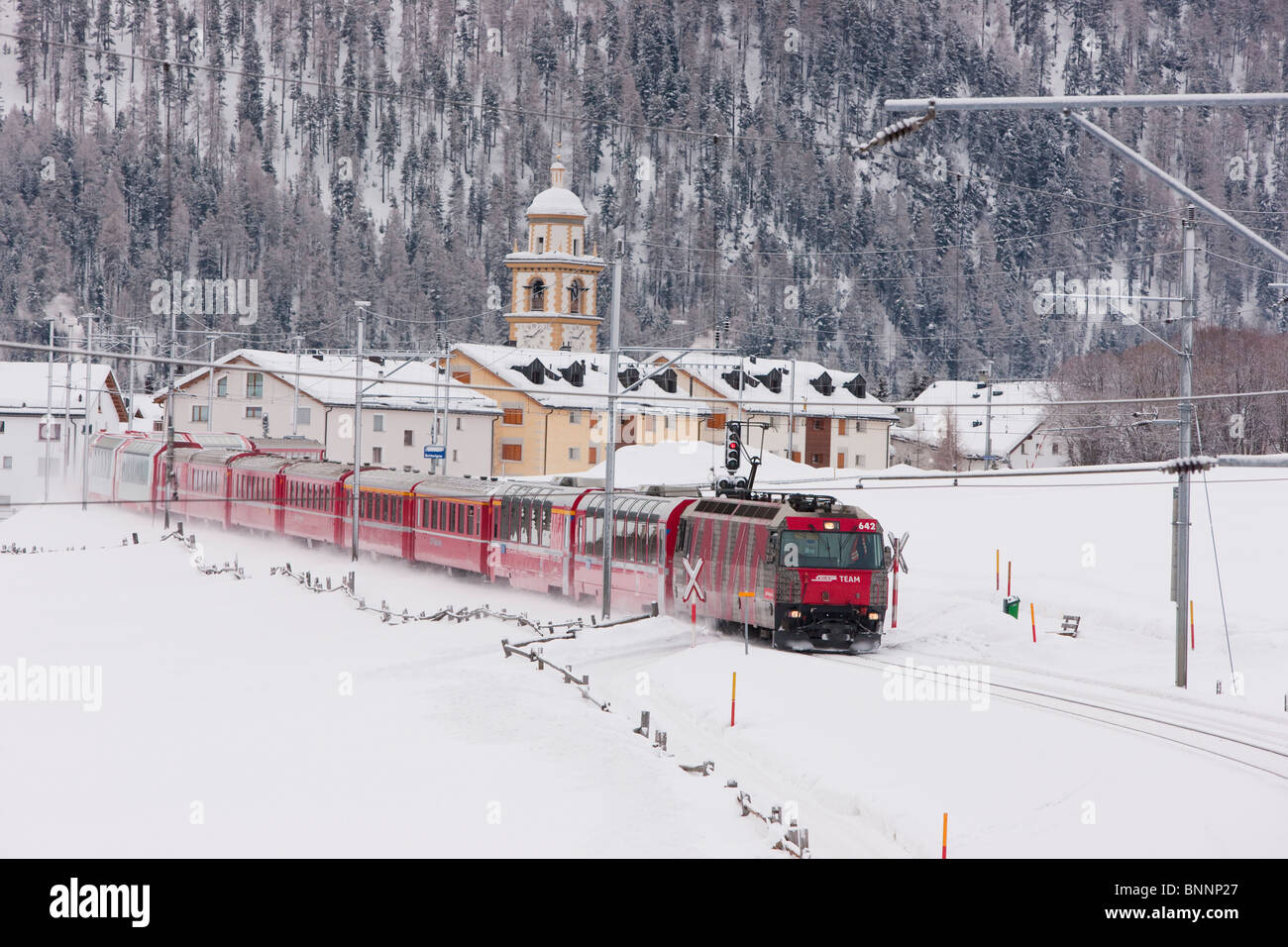 Celerina GR Glacier express train railway train feature railroad canton ...