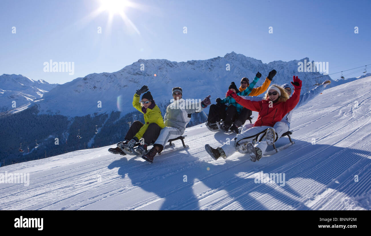 Savognin GR to sledges snow tourism winter winter sports sledging ...