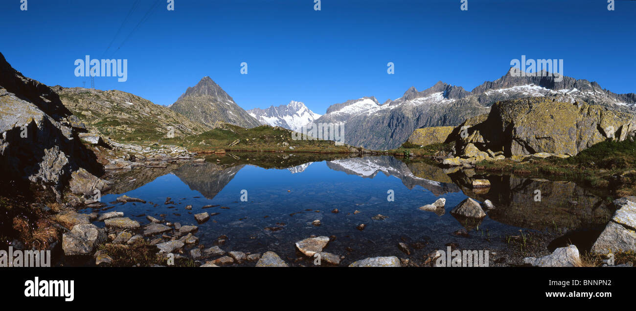 Lauteraarhorn mountains mountain lake canton Bern scenery panorama lake ...