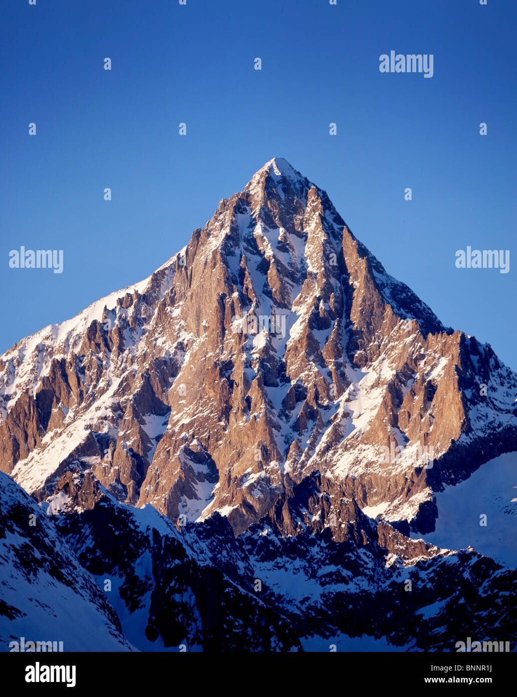 Bietschhorn VS mountain canton Valais Switzerland scenery summit peak ...