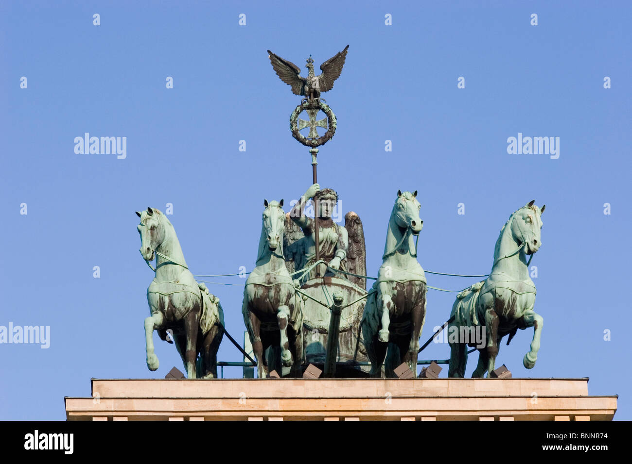 Germany Berlin symbol Brandenburg Gate quadriga statue rider's statue ...