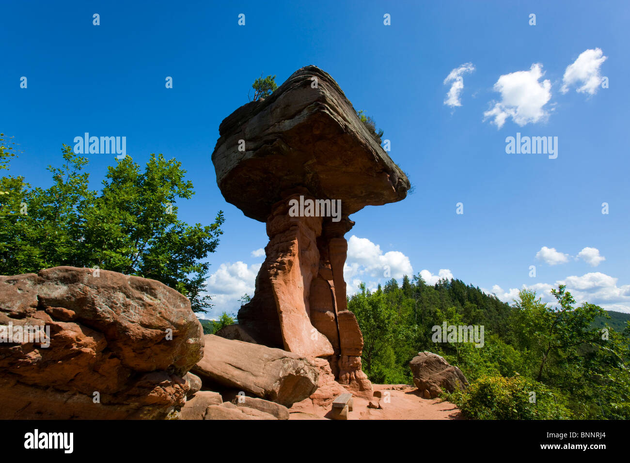 Devil's table Germany Rhineland-Palatinate nature reserve person from ...