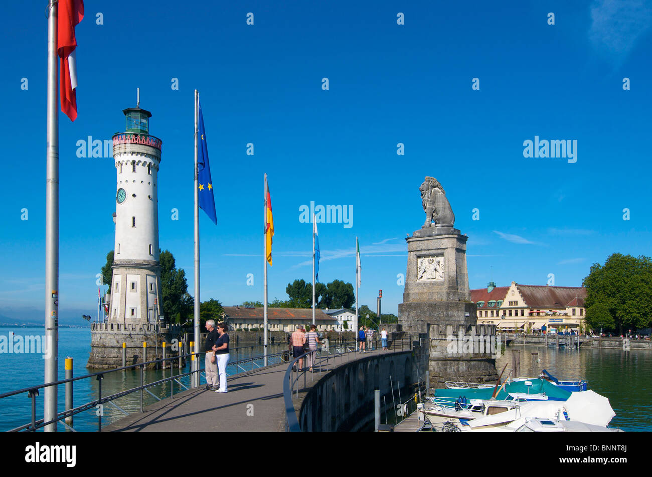 Allgaeu Allgäu Bavaria Lake of Constance Germany Lindau port entrance ...