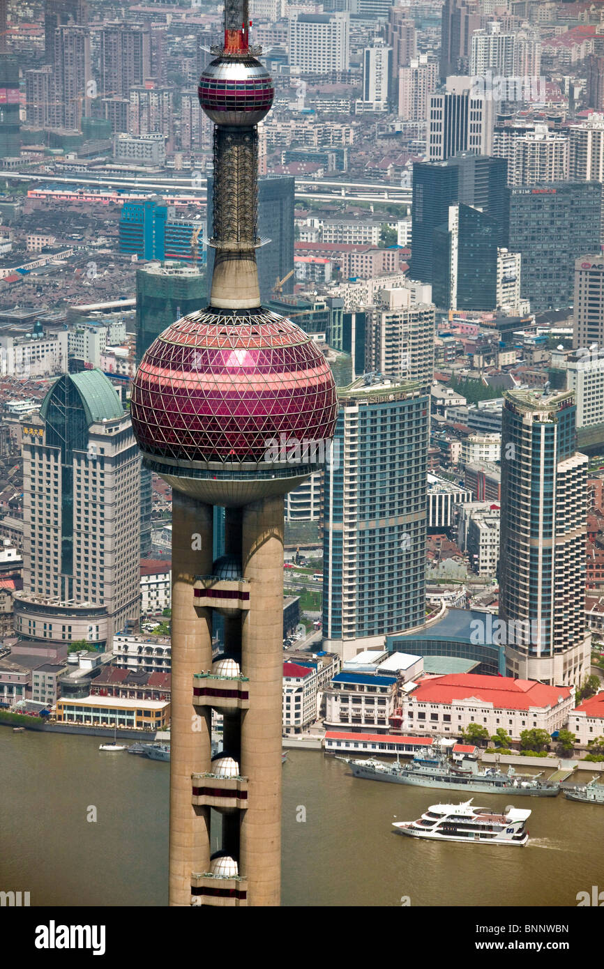 China Shanghai tower rook ball sphere around building construction view ...