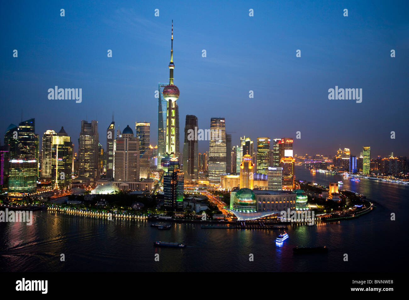 China Shanghai town city blocks of flats high-rise buildings city ...