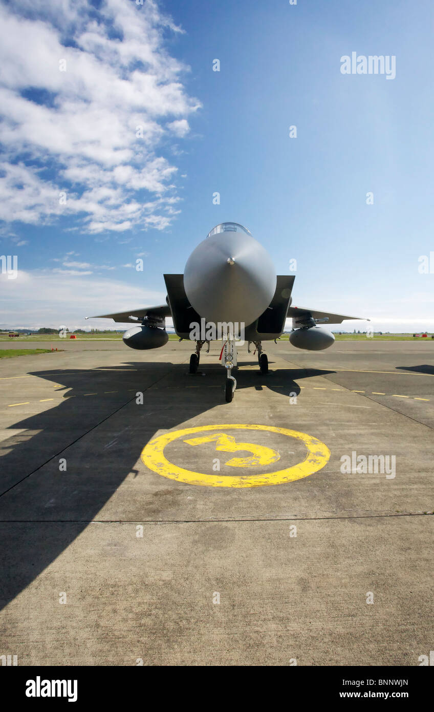 F 15 fighter jet at the Victoria International Airport in Sidney BC ...
