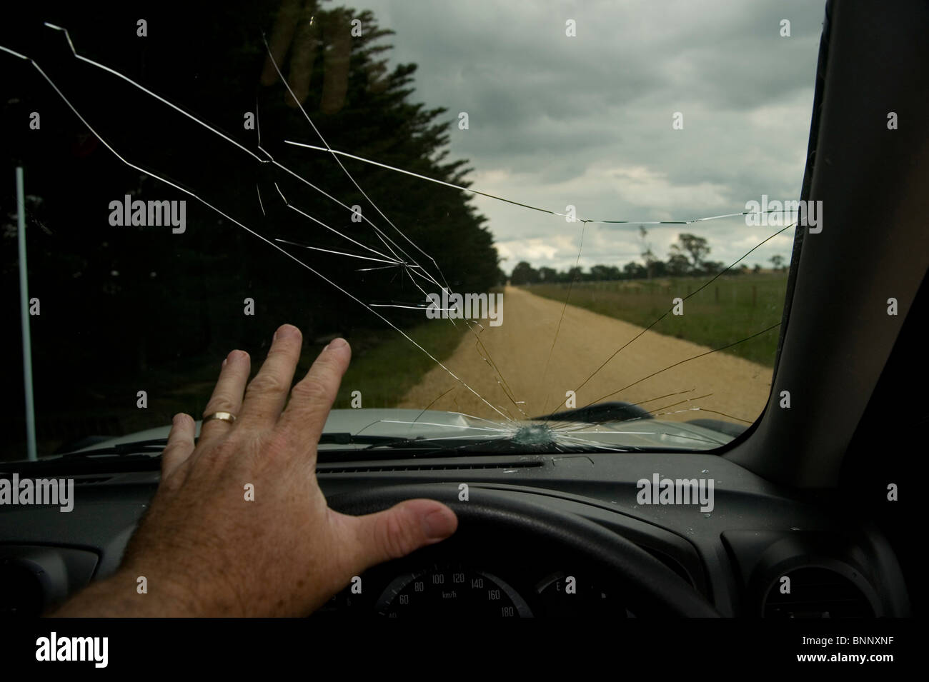 Cracked windscreen hi-res stock photography and images - Alamy