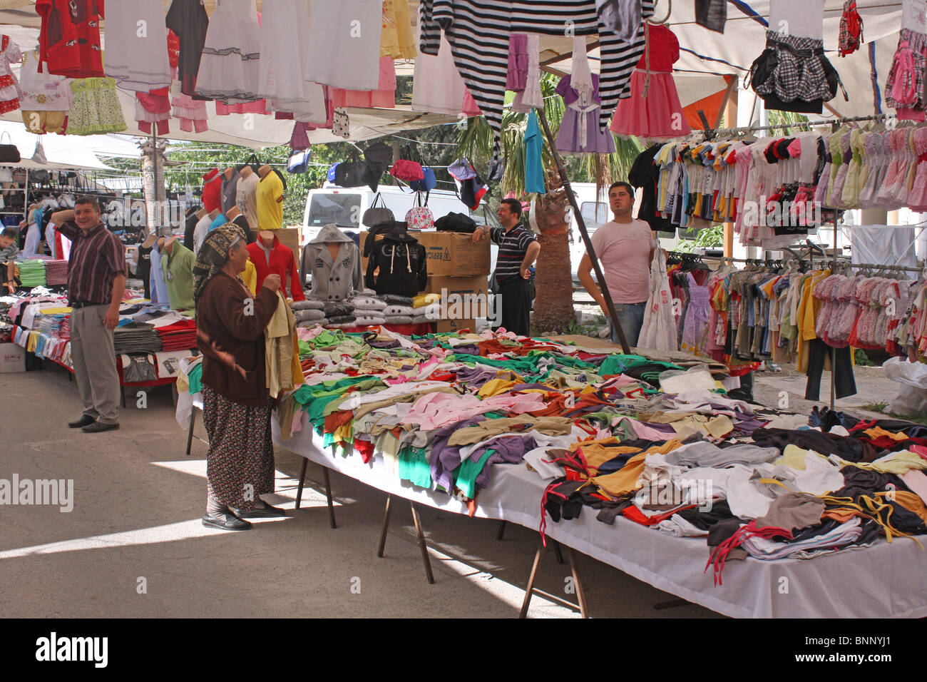 Market in Turgutreis, Turkey Stock Photo - Alamy