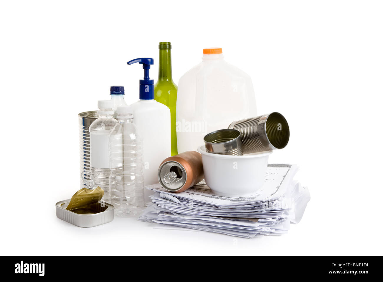 Glass plastic paper recycling hi-res stock photography and images - Alamy