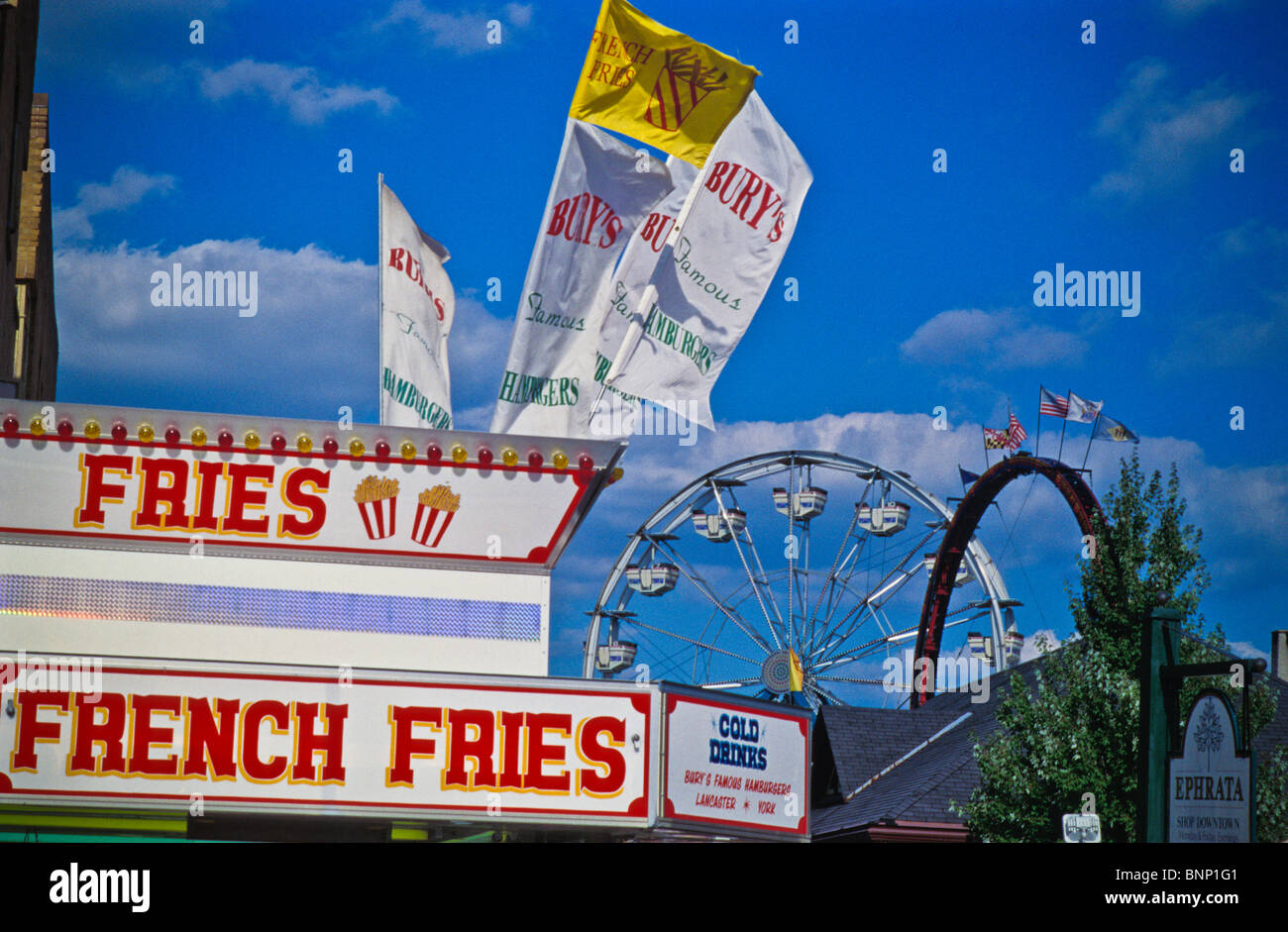 Small town fair carnival scene Stock Photo - Alamy