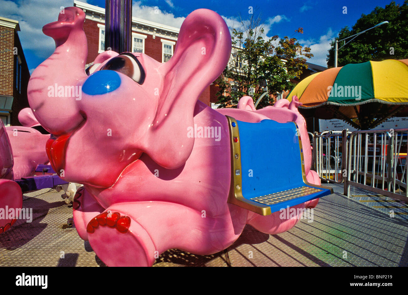 small town fair carnival children's ride Stock Photo - Alamy