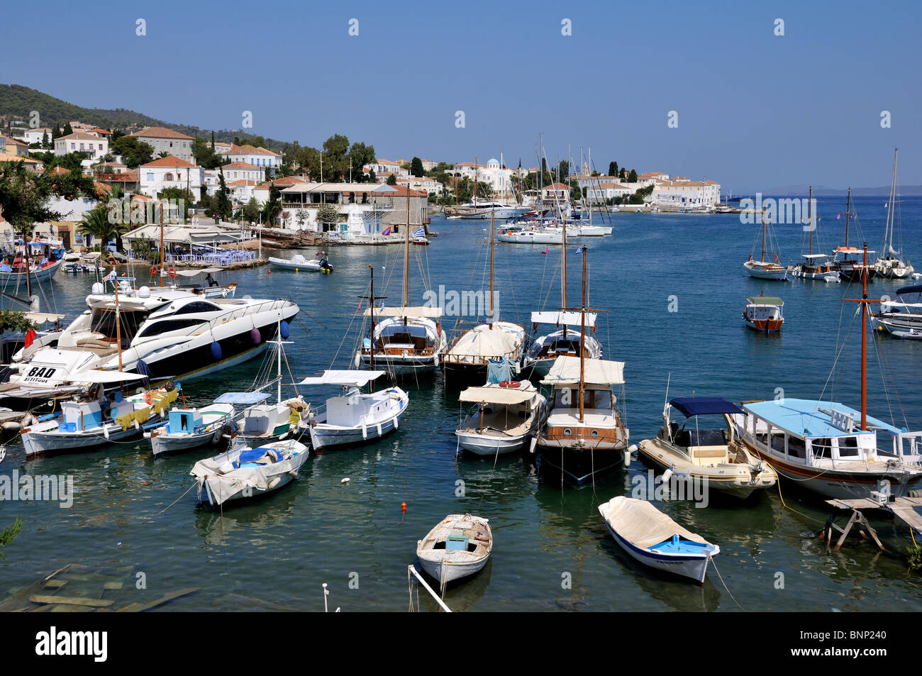 Old harbor, Spetses town, Spetses island, Greece Stock Photo - Alamy