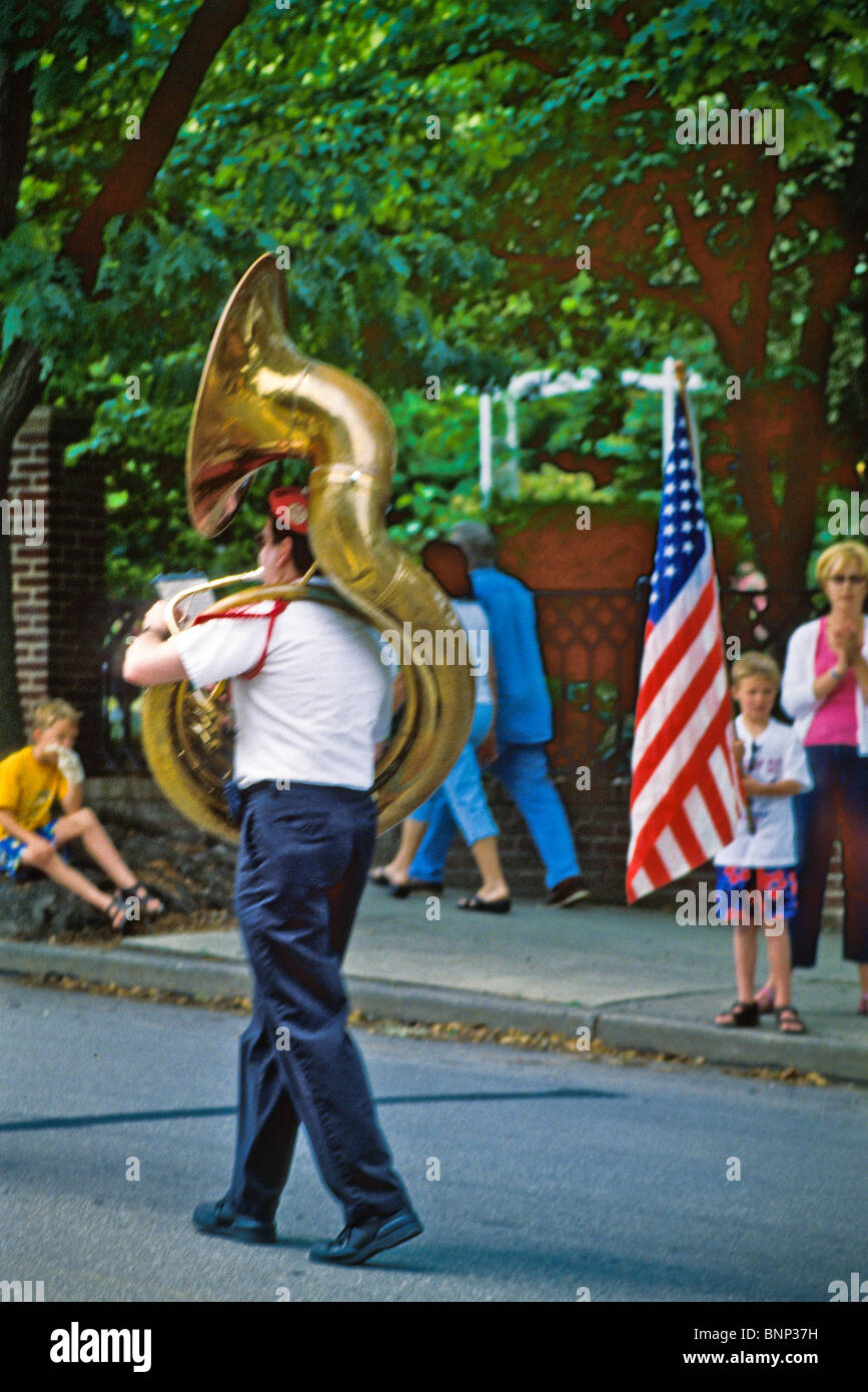 Small town patriotic parade Stock Photo - Alamy