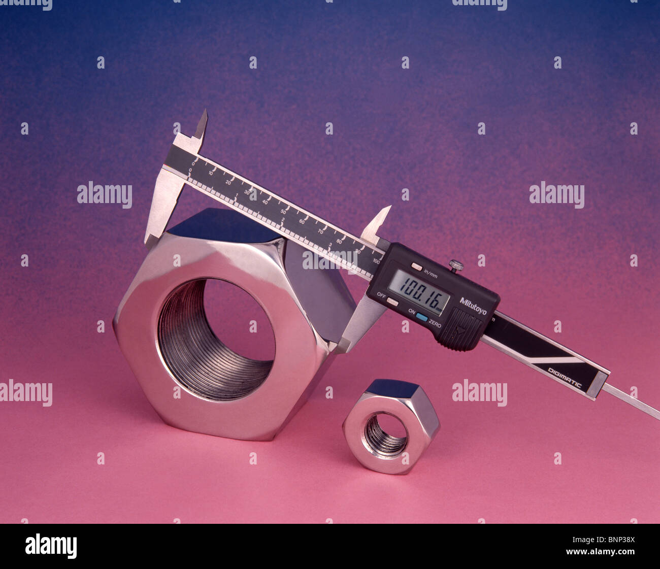 Digital Micrometer and Chrome nuts, England, UK, Western Europe Stock ...