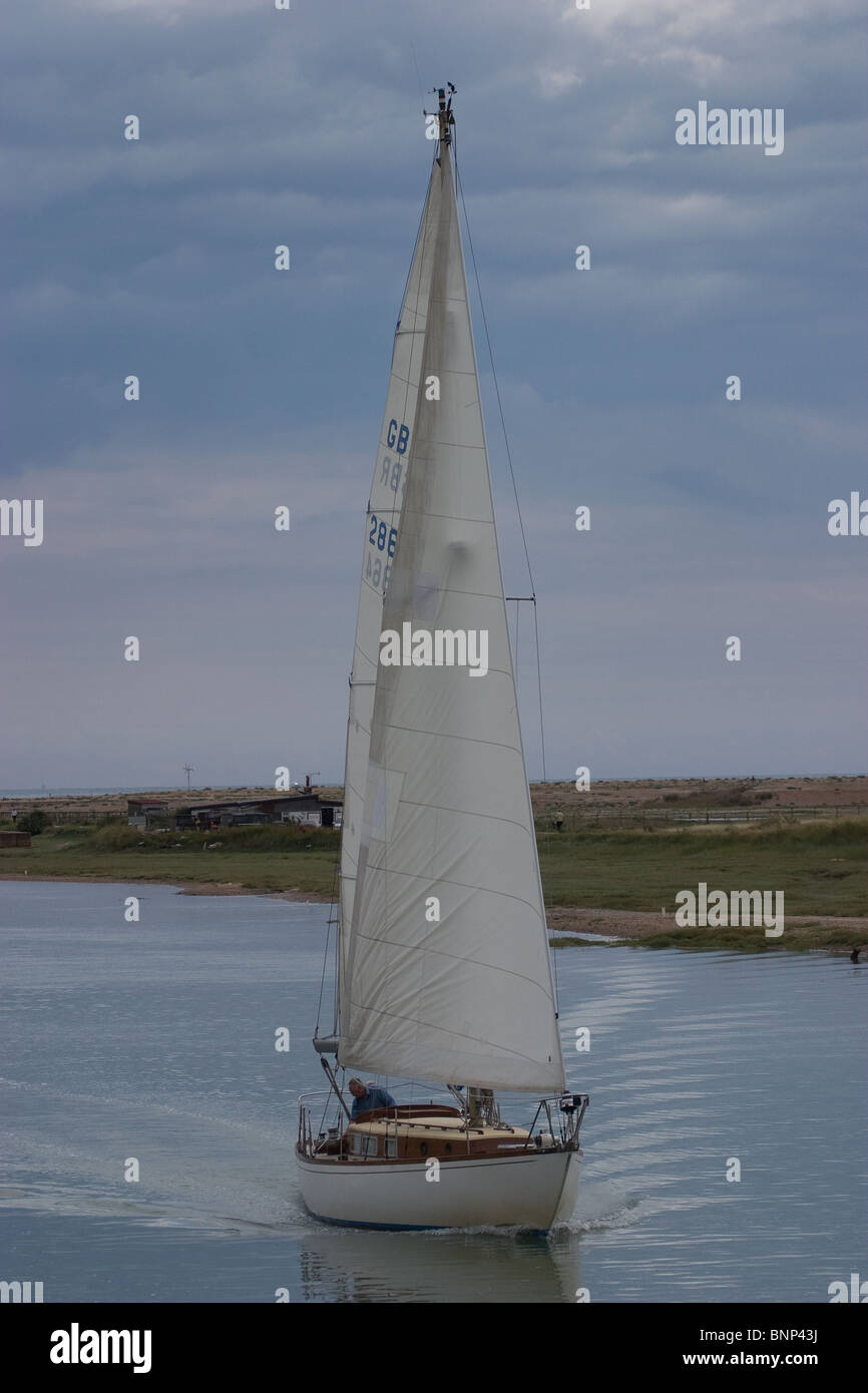 visiting yacht boat sail yachtsman river sailing Stock Photo - Alamy