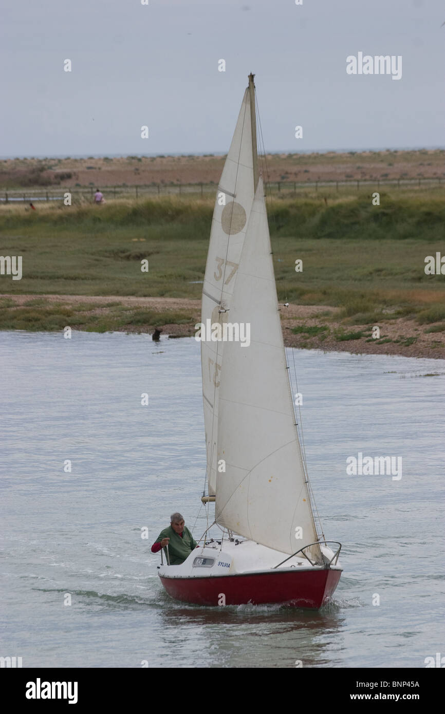 visiting yacht boat sail yachtsman river sailing Stock Photo - Alamy