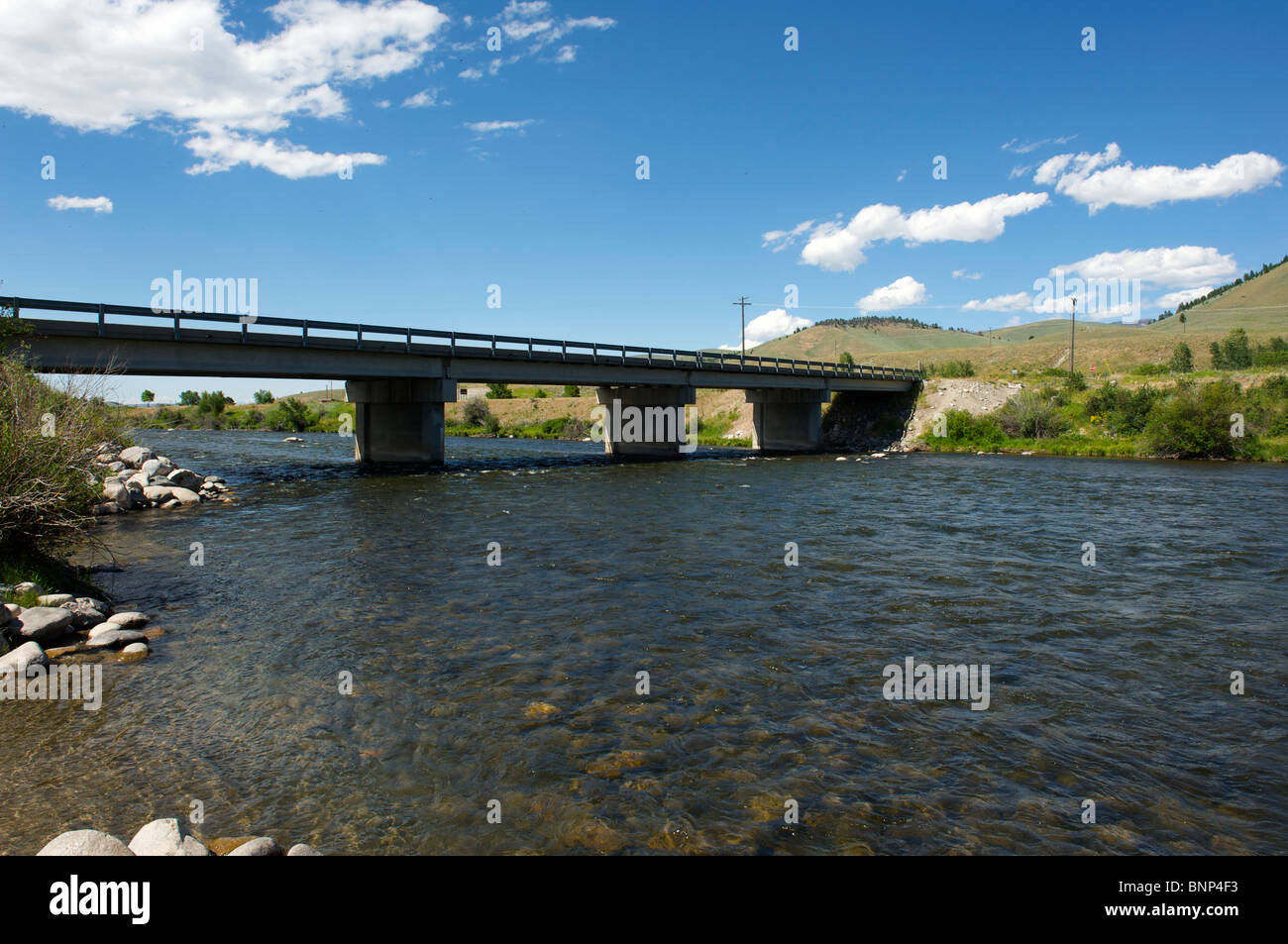 Bridge over the Madison River, Montana Stock Photo - Alamy