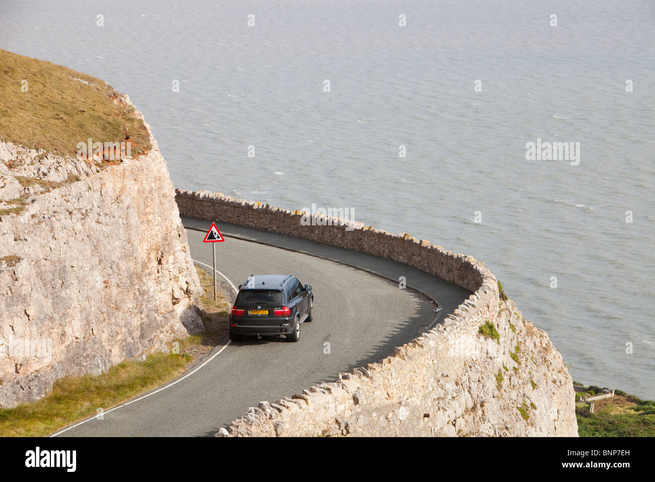 The toll road round the Great Orme near Llandudno, North Wales Stock ...