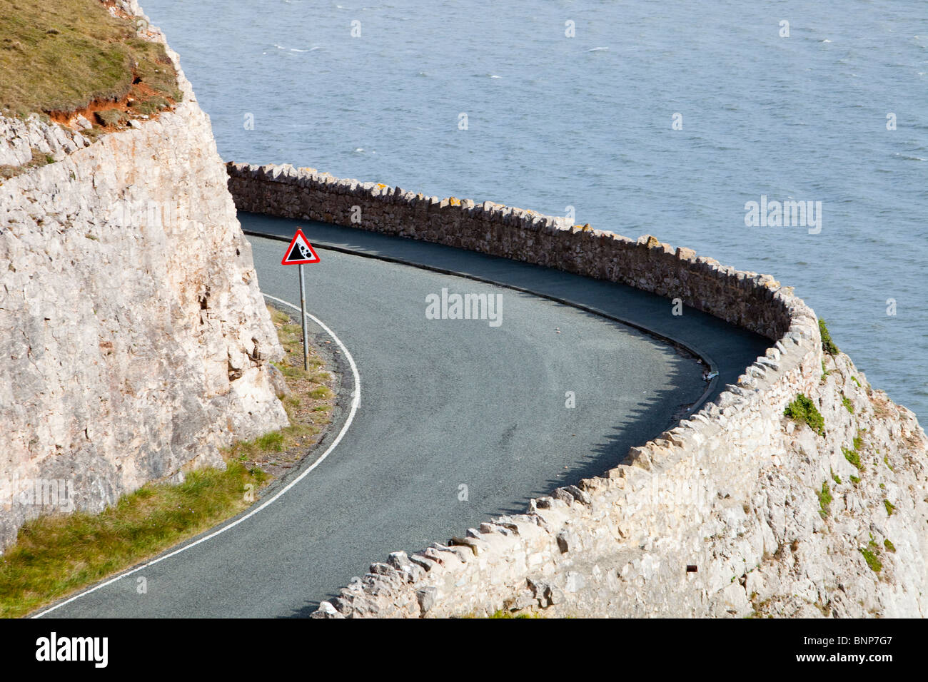 The toll road round the Great Orme near Llandudno, North Wales Stock ...