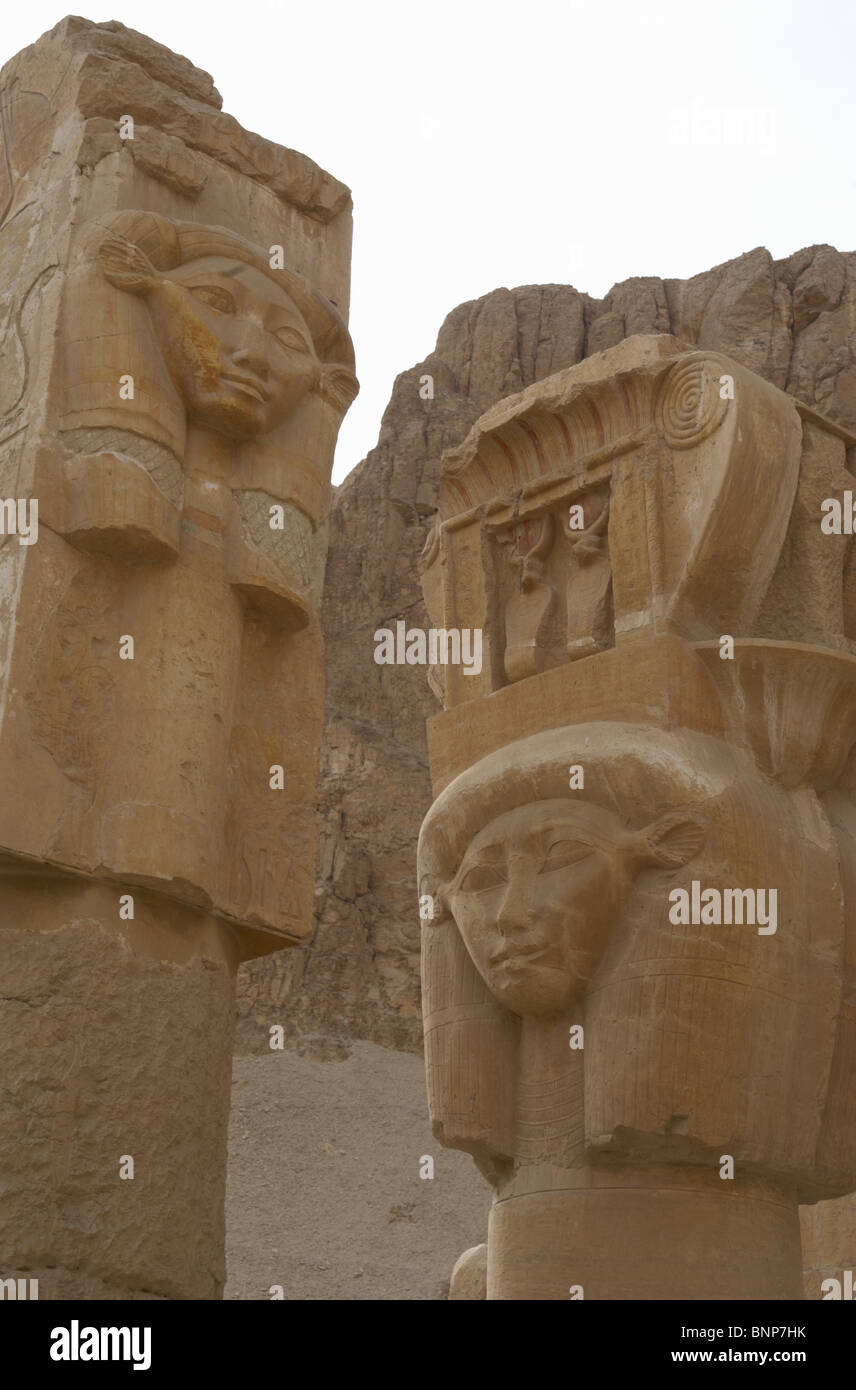 Hathor column pillar belonging to the Chapel of Hathor. Temple of ...