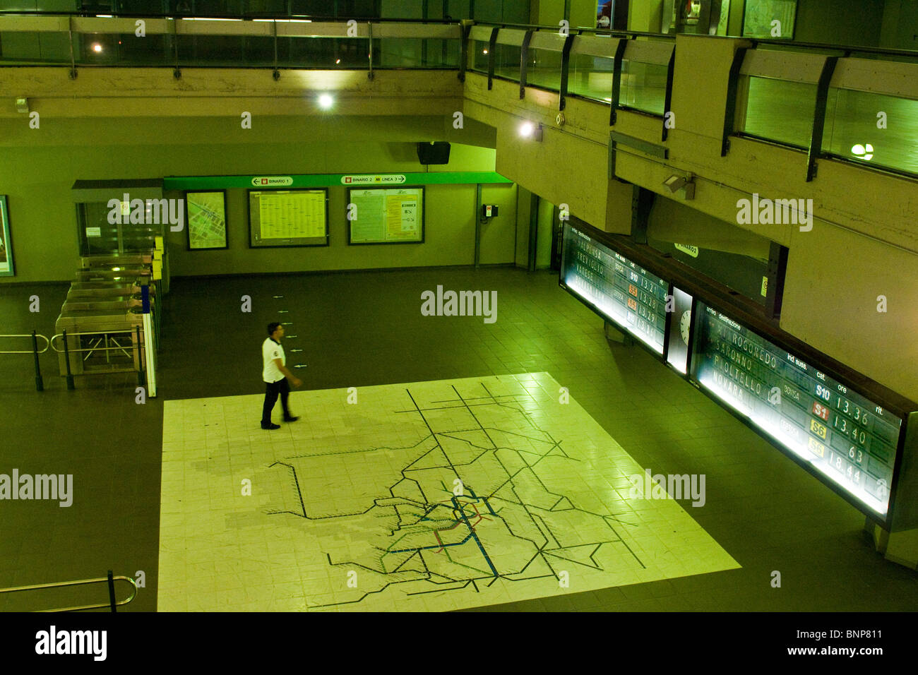 Subway, metro line 3, Milan, Italy Stock Photo - Alamy