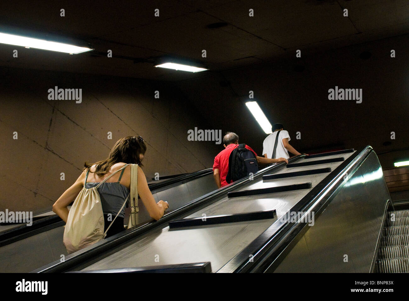 Subway, metro line 3, Milan, Italy Stock Photo - Alamy