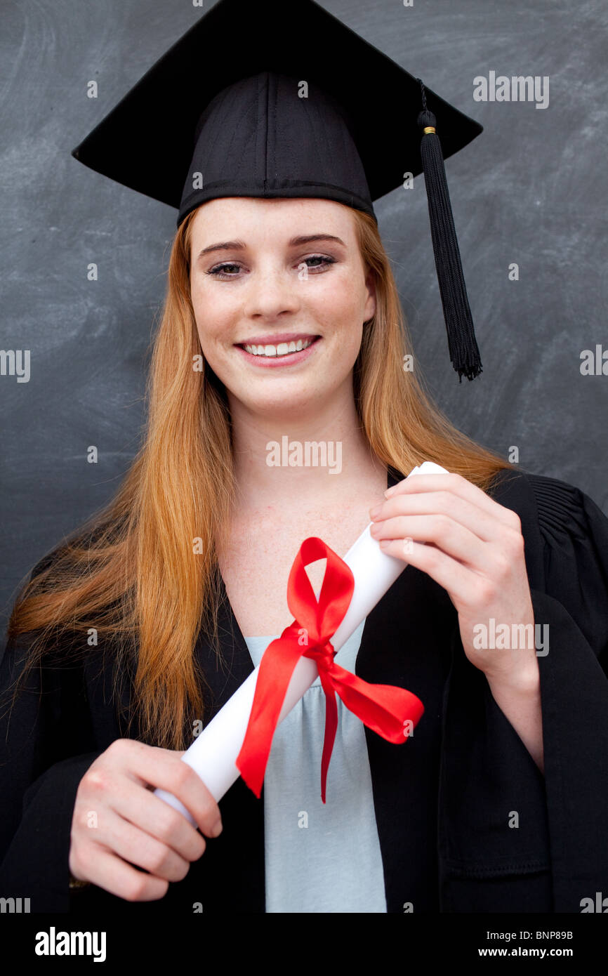 Portrait of teenage Girl Celebrating Graduation Stock Photo - Alamy