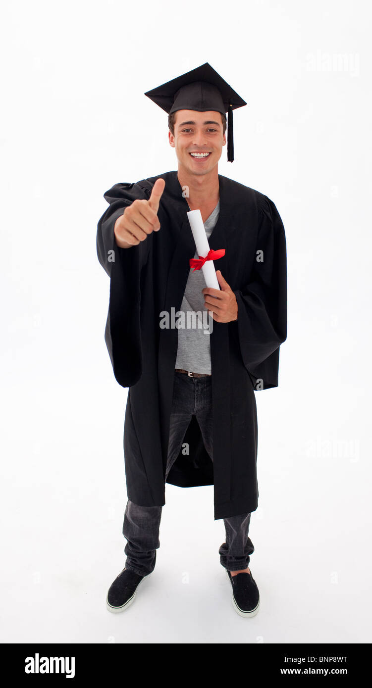 Happy Teen Guy Celebrating Graduation Stock Photo - Alamy