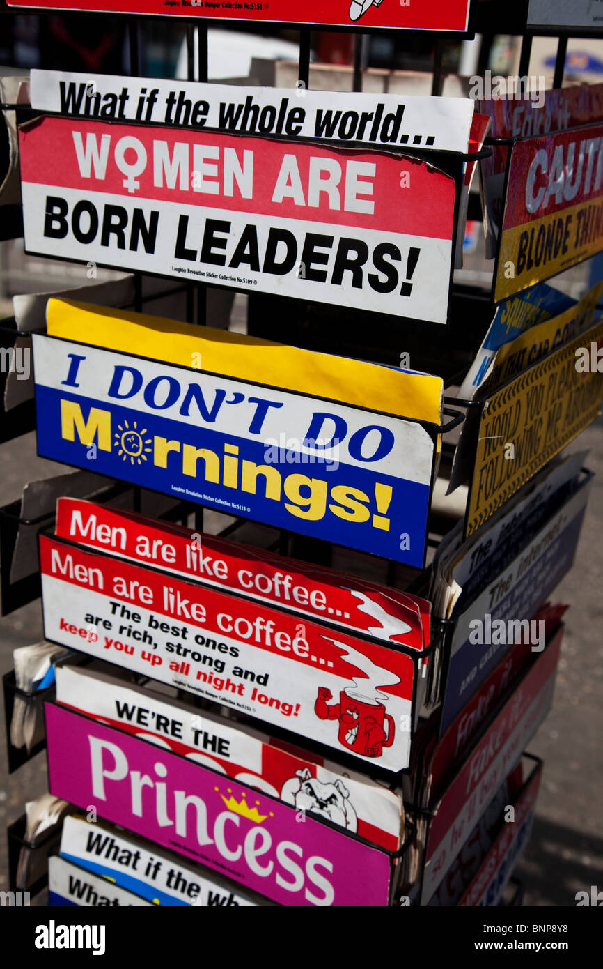 Joke bumper stickers Stock Photo - Alamy
