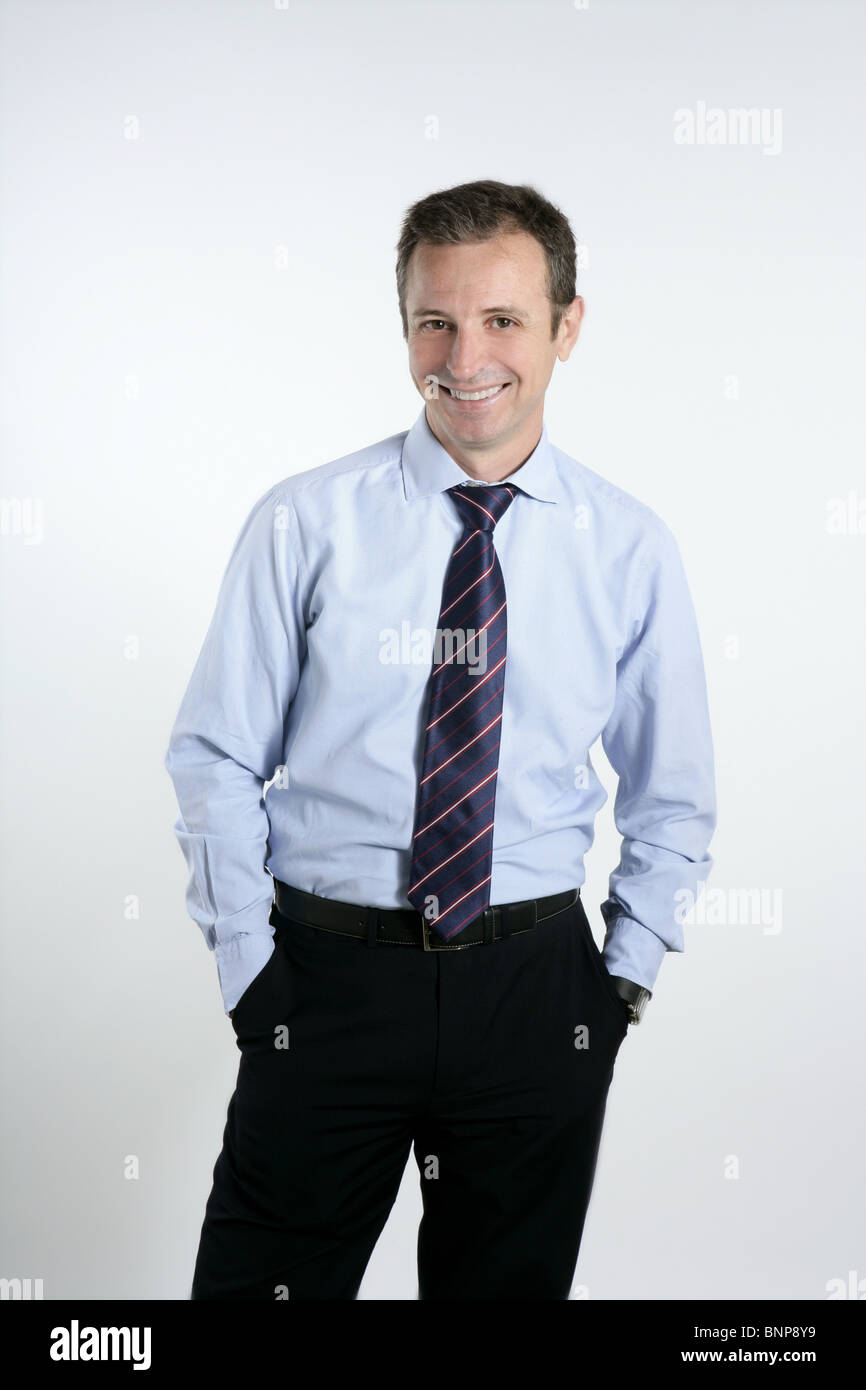 businessman middle age tie posing Stock Photo - Alamy