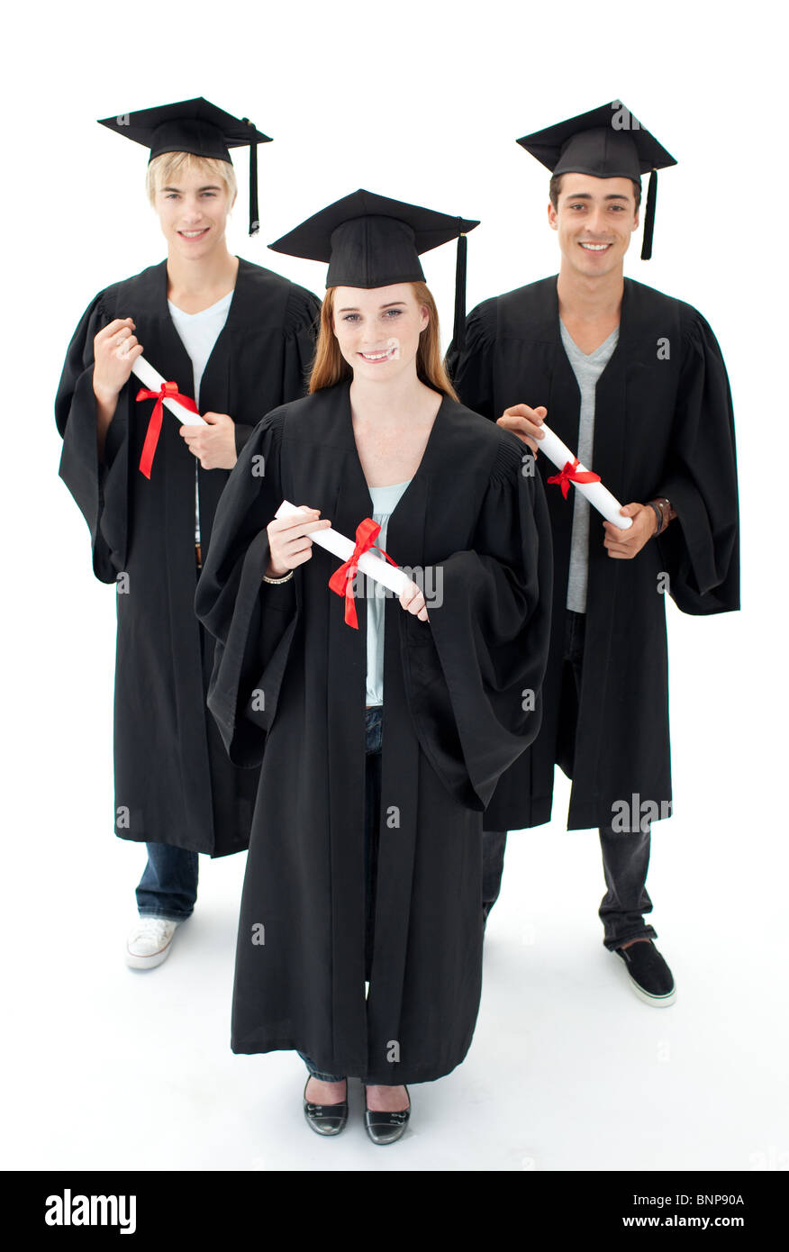 Group of teenagers celebrating after Graduation Stock Photo - Alamy