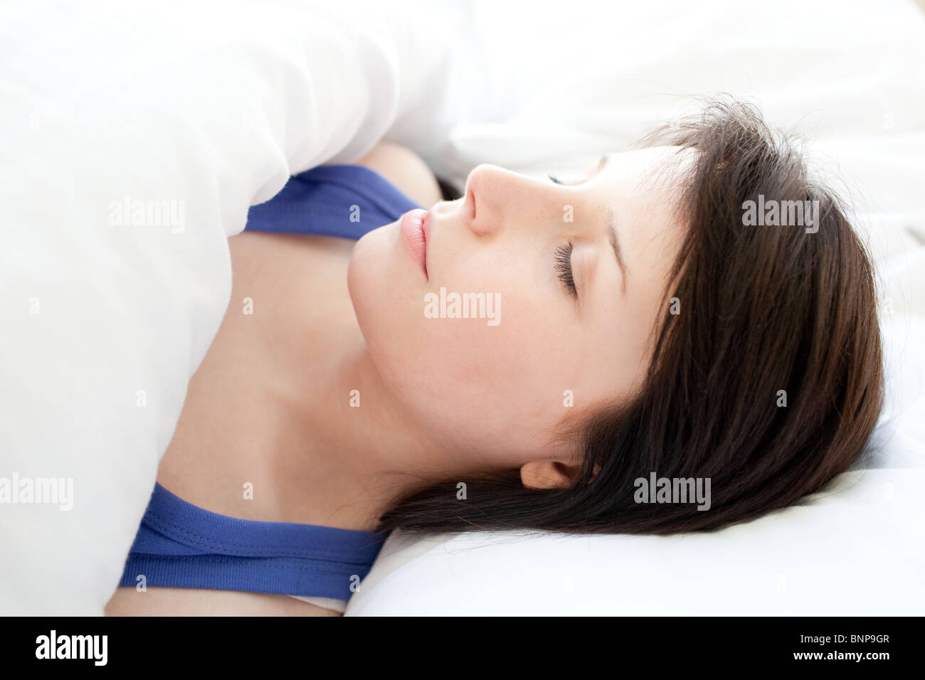 Portrait of a beautiful woman sleeping Stock Photo - Alamy