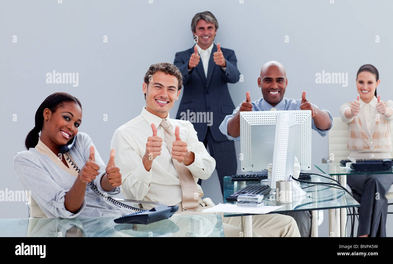 Portrait of a successful business team at work Stock Photo - Alamy