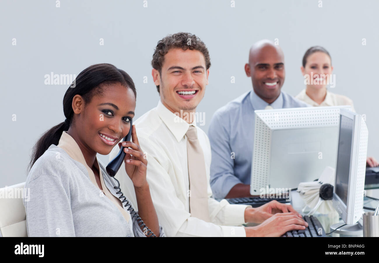 Ambitious business team at work Stock Photo - Alamy
