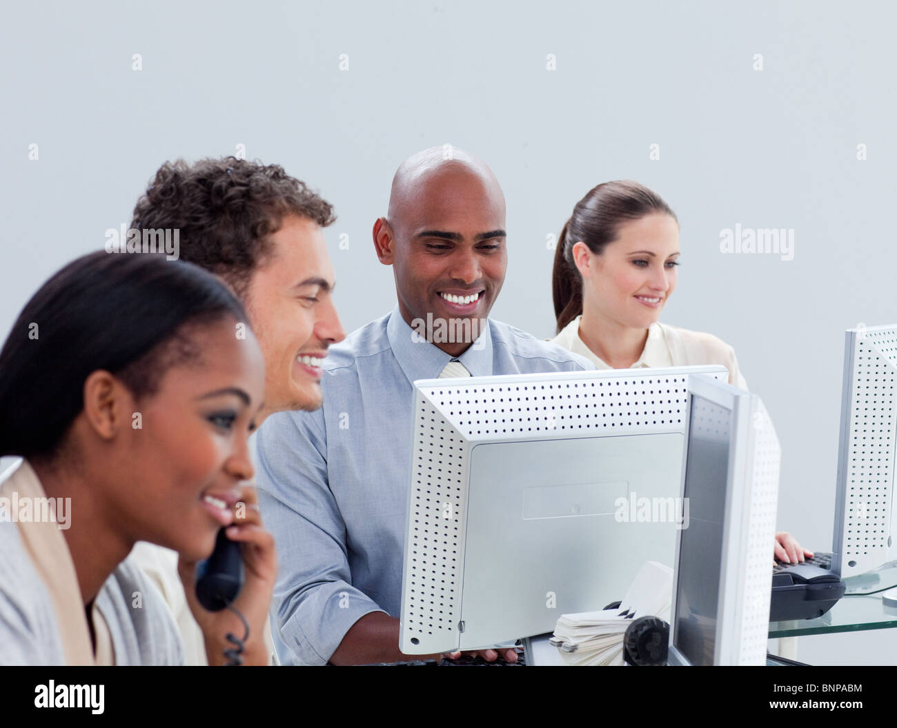 Ambitious business team working together hi-res stock photography and ...
