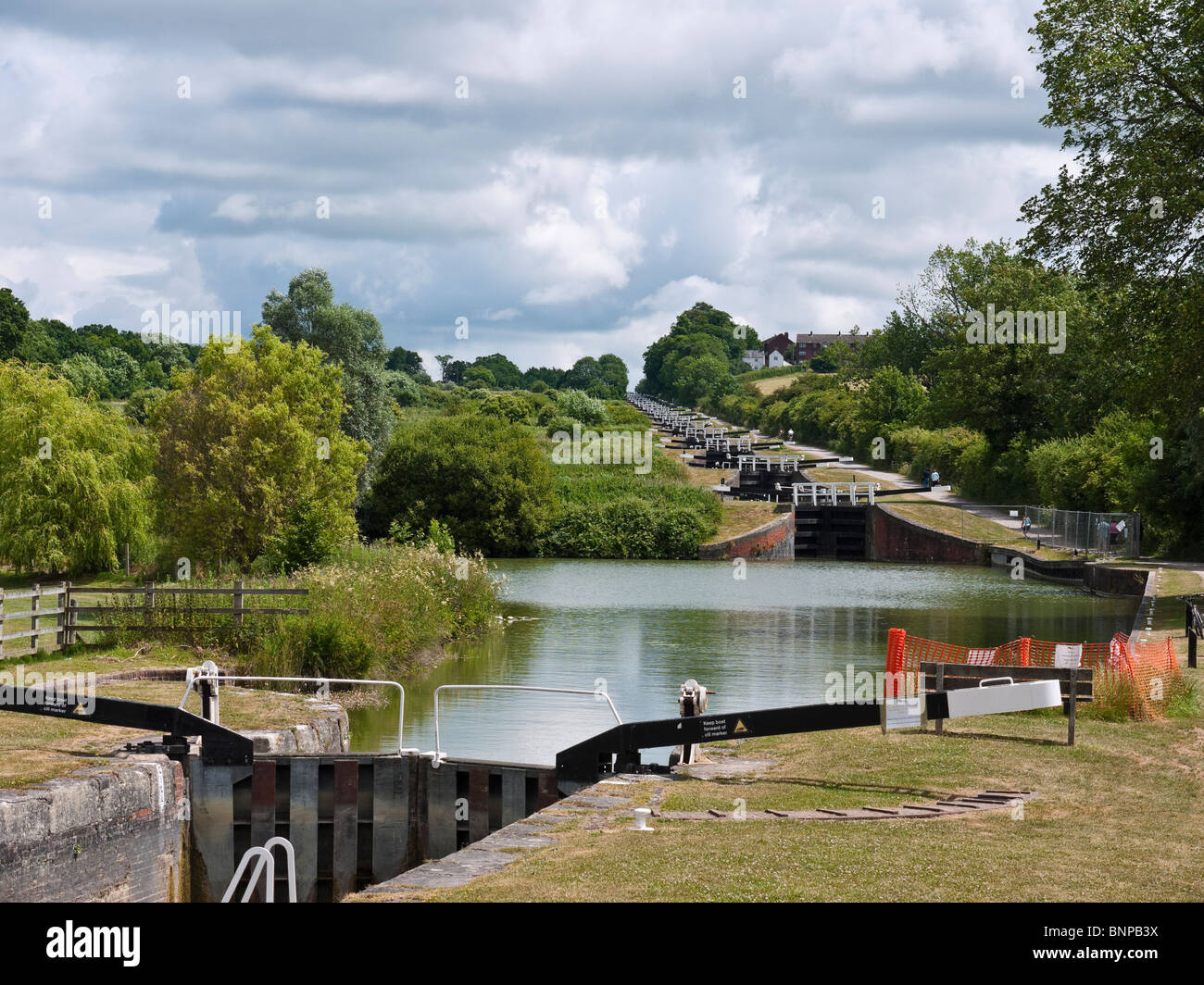 Caen Hill Locks with a steep row of 16 locks just outside Devizes ...