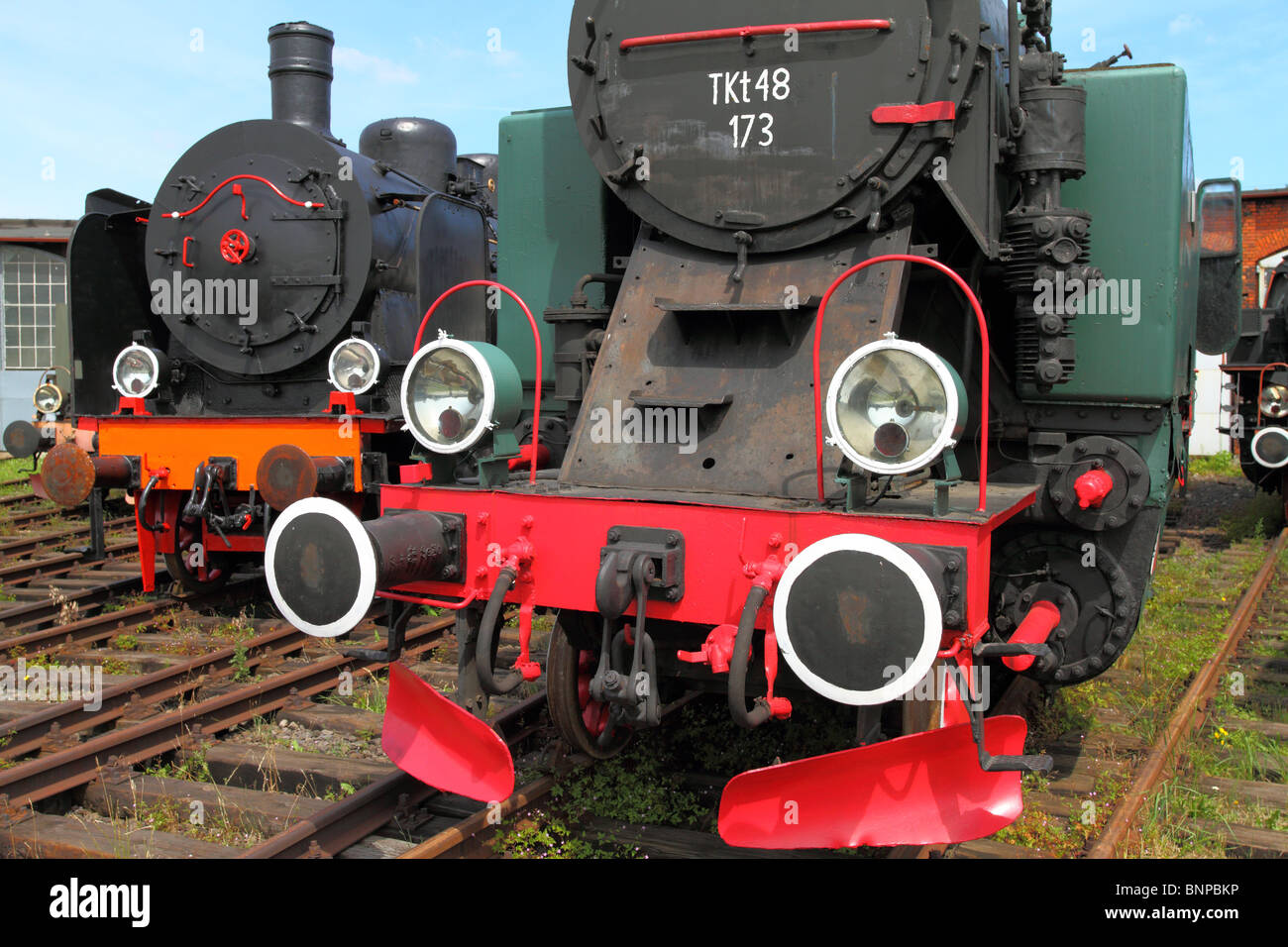 Old steam engine locomotive oldtimer machine Stock Photo - Alamy