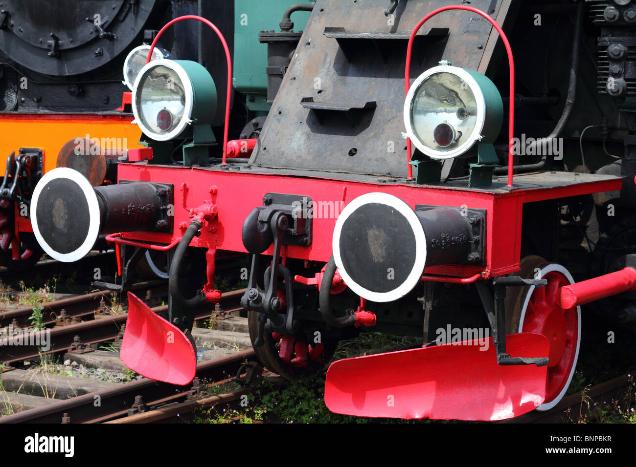 Old steam engine locomotive oldtimer machine Stock Photo - Alamy