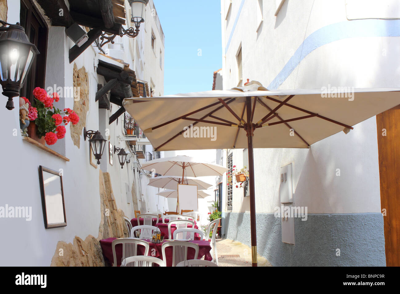 Moraira Teulada mediterranean village streets Alicante province Spain ...