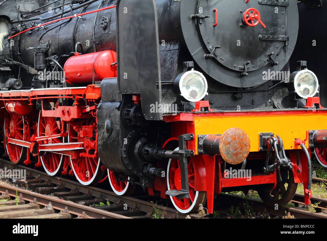 Old steam engine locomotive oldtimer machine Stock Photo - Alamy