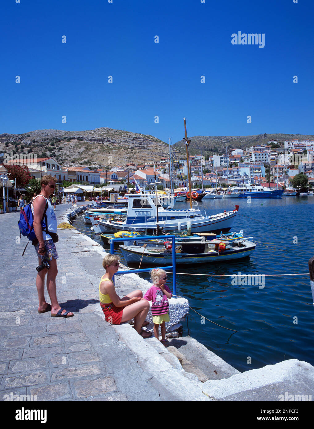 Pythagoreio - Family holiday on the Greek island of Samos Stock Photo ...