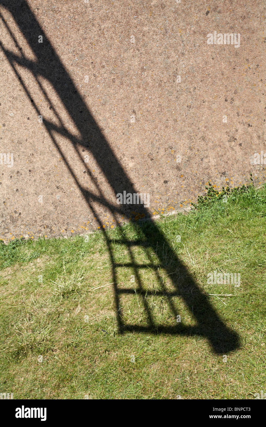 Sail shadow of Bembridge windmill, Isle of Wight, Hampshire, UK in June ...