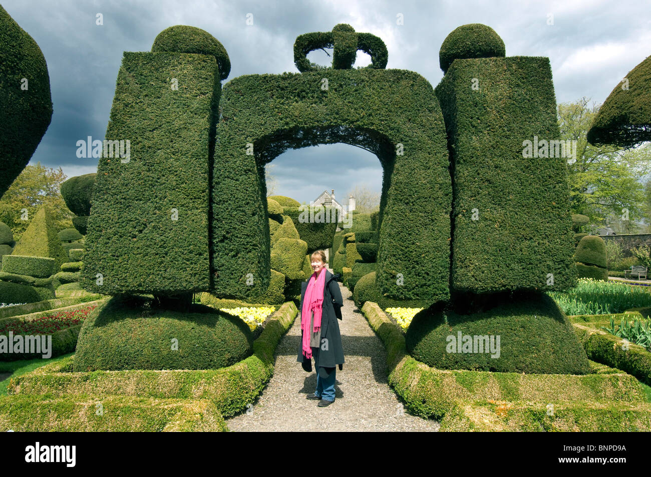 Levens hall topiary garden near lake windermere hi-res stock ...