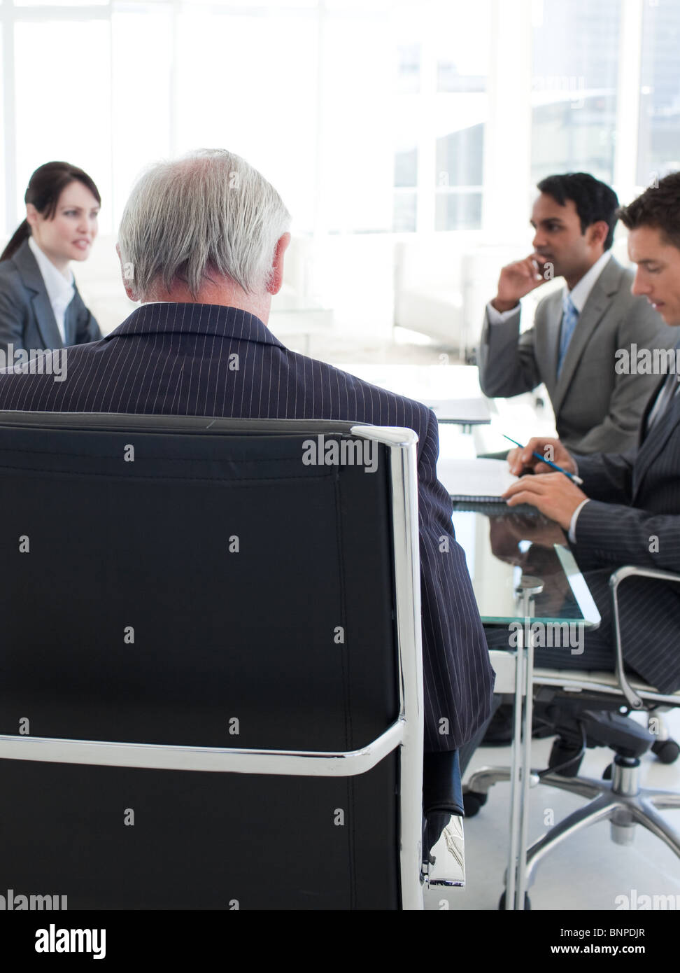 Businessman from behind presentation hi-res stock photography and ...